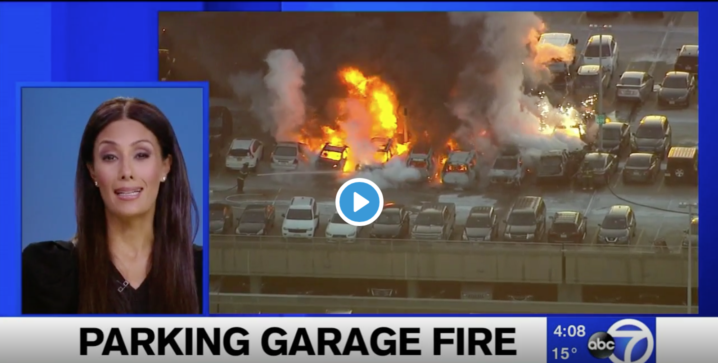 17 cars catch fire at Newark Airport parking garage - Port Authority ...